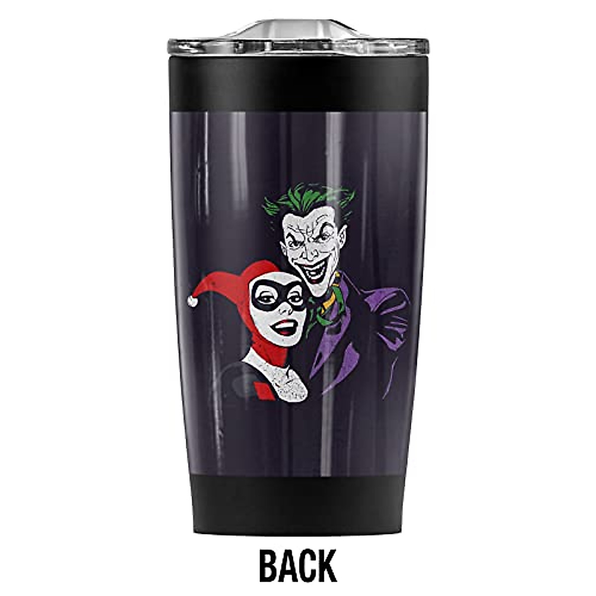 Logovision Batman Joker & Harley Quinn Stainless Steel Tumbler 20 oz Coffee Travel Mug/Cup, Vacuum Insulated & Double Wall with Leakproof Sliding Lid | Great for Hot Drinks and Cold Beverages
