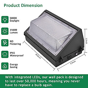 Tesoorda 120W LED Wall Pack Light with Dusk to Dawn Photocell and LED Flood Lights Outdoor, 40W LED Flood Light with Knuckle