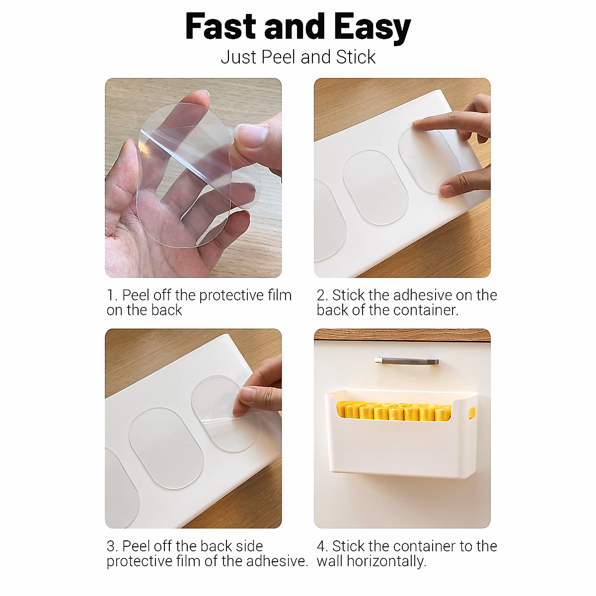 FavoThings 2 Pack Cabinet Door Organizer Adhesive Mount Kitchen Wrap Organizer Container Plastic Storage Shelf Versatile for Kitchen, Bathroom, Office, Bedroom, Garage, Craft Room, White