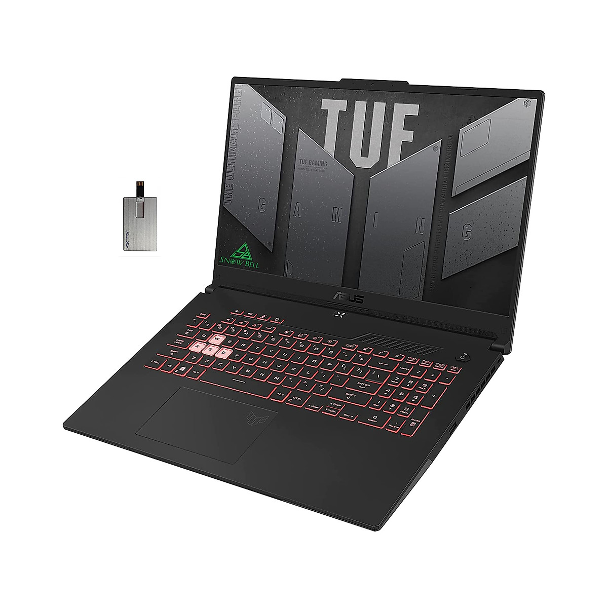 ASUS TUF A17 17.3" 144Hz FHD Gaming Laptop, AMD Ryzen 7 6800H, 64GB DDR5 RAM, 2TB PCIe SSD, RGB Backlit Keyboard, NVIDIA GeForce RTX 3060, 720p HD Camera, Win 11 Pro, Gray, 32GB USB Card