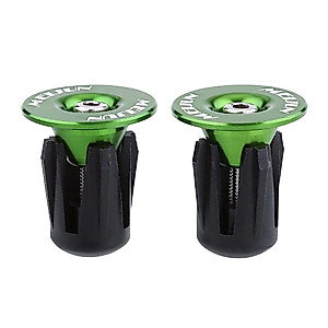 Tbest Handlebar End, Bar Plugs,2pcs Bike Handlebar End Plug Colorful Aluminum ycle Handlebars Bar Grips End Plugs Bike Bar End Bike Accessory for Mountain Bike Road ycle (Green)