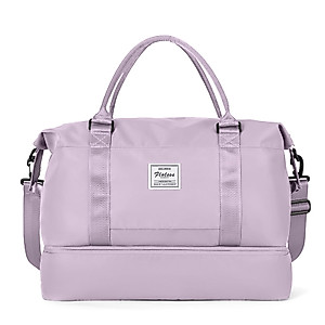 Travel Duffel Bag with Shoes Compartment, Weekender Overnight Bag for Women,Carry on Personal Item