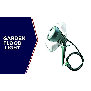 Woods 0434 434 60W 200 Lumen Stake Light, 5 LEDs, Green with 2 Extra Lenses, 1-Pack