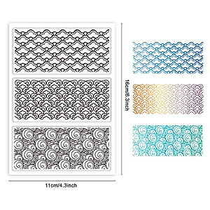 CRASPIRE Cloud Background Clear Rubber Stamp Regular Transparent Silicone Seals Stamp for Journaling Card Making DIY Scrapbooking Handmade Photo Album Notebook Decor 6.3 x 4.3inch