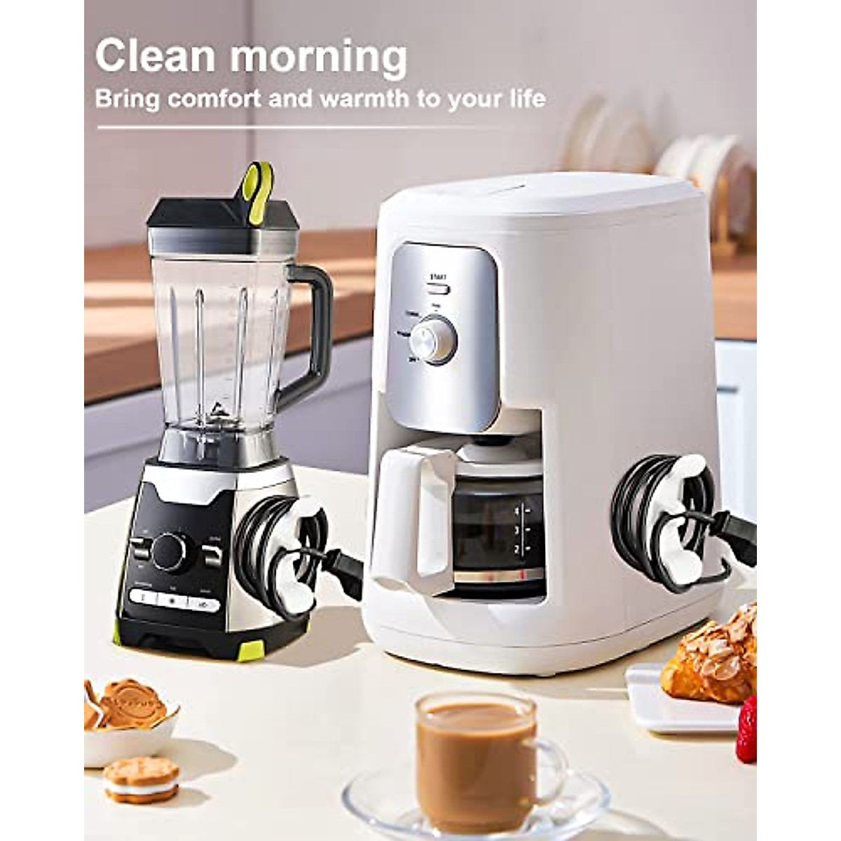 Cord Organizer for Kitchen Appliances 6 Pack Adhesive Cord Winder Wrapper Holder Cable Organizer for Small Home Appliances on Mixer,Blender,Coffee Maker