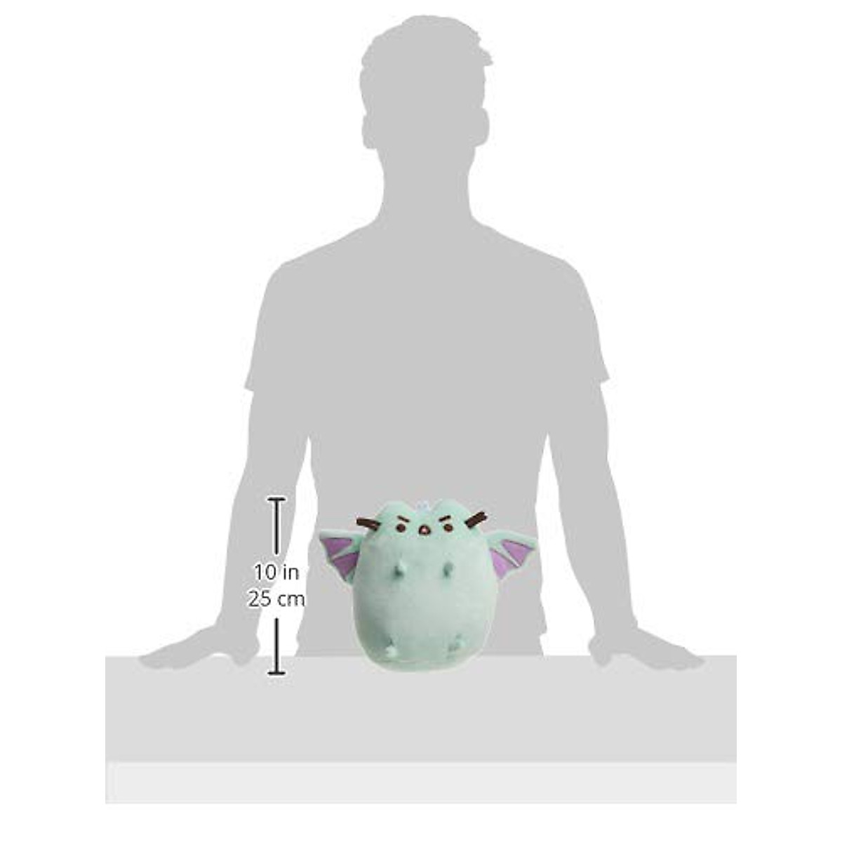 GUND Pusheen The Cat Grumpy Dragonsheen Plush, Dragon Stuffed Animal for Ages 8 and Up, Green/Purple, 9”