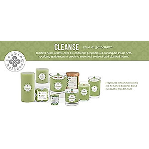 Root Candles Scented Spa Candles Seeking Balance® Handcrafted Wood Wick Aromatherapy Candle, 5.8-Ounce, Cleanse: Lime + Galbanum