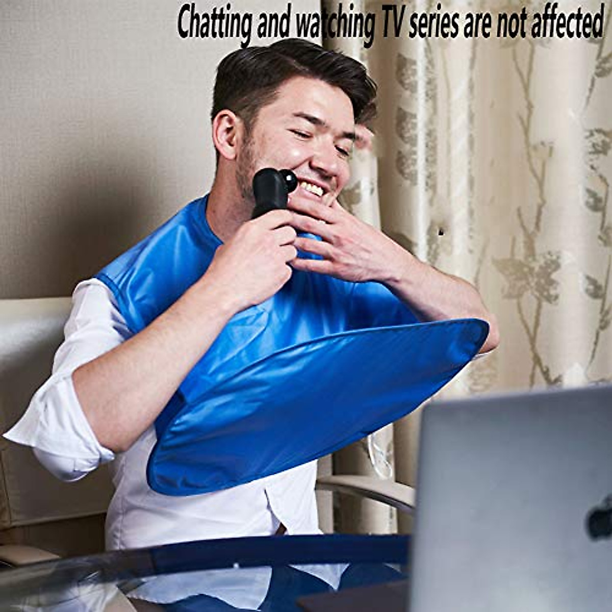 Upgrade Men Beard Shaving Aprons Cape Beard Trimming Bib Waterproof & Non-Stick Hair Catcher (Yellow)