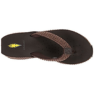 Volatile Womens Flip Flop Wedge Sandal, Brown, 9 B US