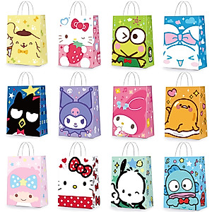 24 Pcs Party Favor Bags Party Gift Bags Birthday Party Supplies, Kraft Paper Gift Bags with Handles Party Goodie Bags Treat Bags for Kids Birthday Decorations