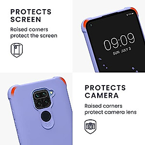 kwmobile Crossbody Case Compatible with Xiaomi Redmi Note 9 Case - TPU Silicone Cover with Strap - Lavender