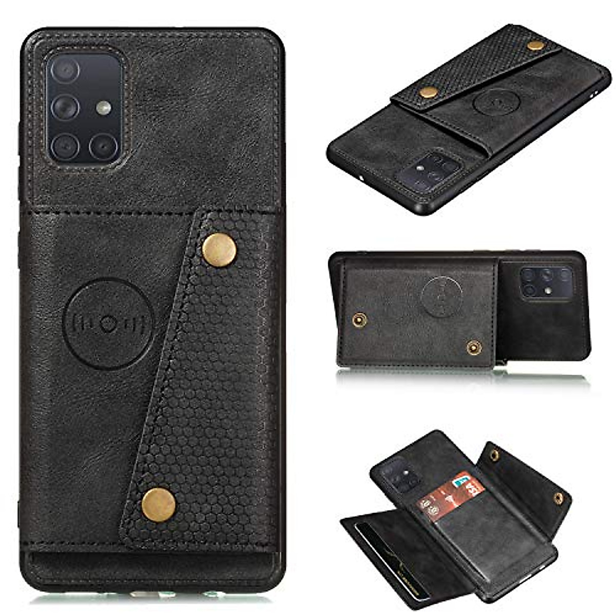 Compatible with Realme 7 Pro Cover Case,Compatible with Realme 7 Pro RMX2170 PU Leather Stand Phone Case Cover Black
