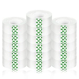 16 Rolls Transparent Tape Refills Clear Tape, 3/4-Inch x 1000 inch Transparent Glossy Tape Gift Wrapping Clear Tape for Office, Home, School
