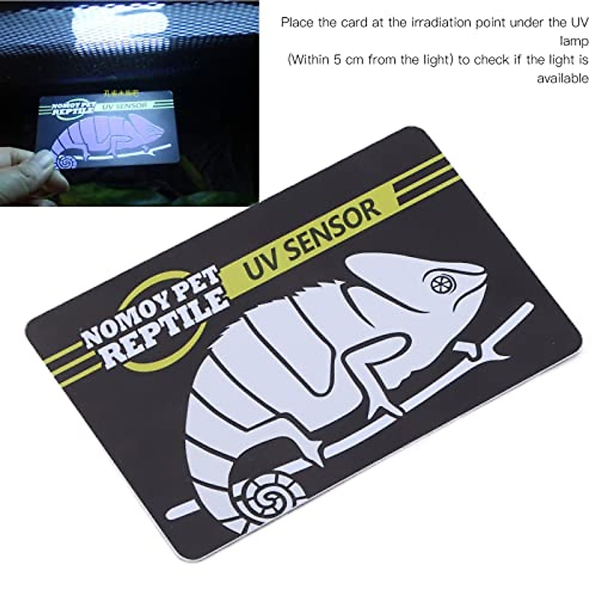 HEEPDD 5Pcs Quick Test UVB Sensor Cards, Reptile UV Tester Heating Lamp Photochromic UVB Card Indicator for UVA UVB Reptile Bulb Light Lamp