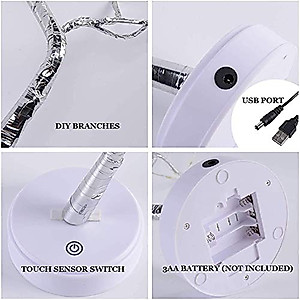 Upgraded Fairy Sparkly DIY Tree Lamp with Multifunction Remote Control, Spirit Artificial Bonsai Tree Night Lights, for Lighting Bedrooms Desktop Christmas Party (20”/108 Warm White Led)