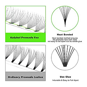 500 Premade Fans Eyelash Extensions 8-15mm Mixed Length Promade Lash Fans C/D Curl Premade Fans Pointed Thin Base Handmade Volume Premade Lash Extensions Fans(10D,0.07-D-8-15MM)