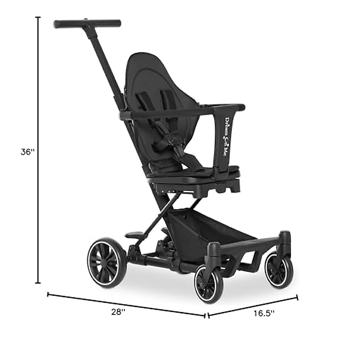 Dream On Me Drift Rider Baby Stroller in Black, Lightweight Stroller with Compact Fold, Sturdy Design, 360 Degree Angle Rotation Travel Stroller