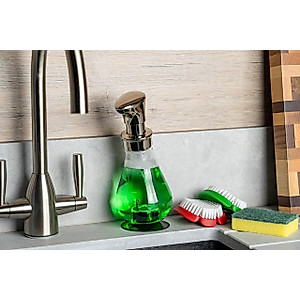 KitchenGrips Cuisipro 13 Ounce Foam Pump Soap Dispenser, Silver