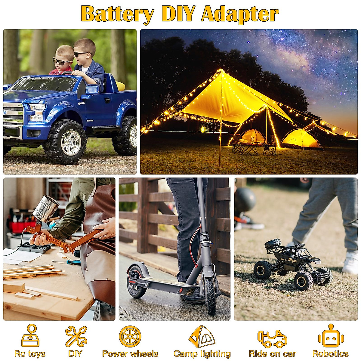 20V to 12V Step Down Converter Aadpter for Dewalt 20V Battery DC Voltage Regulator 15A MAX 180W Inverter Automatic Buck Converter Power Wheels Aadpter with Upgraded Low Voltage Protection and Switch