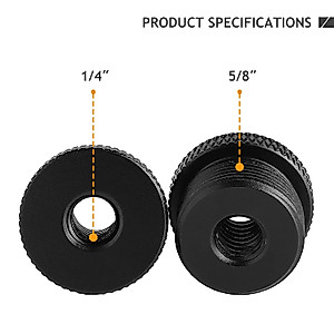 Frgyee 4 Pack Mic Stand Adapter 1/4 Female to 5/8 Male Screw Adapter Thread Tripod Screw Adapter for Microphone Stand Mount to Camera Tripod