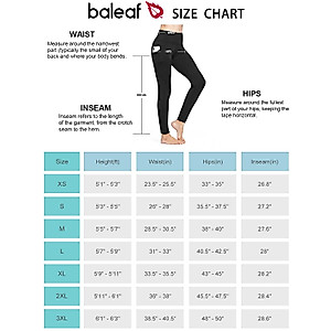 BALEAF Women's Fleece Lined Leggings Thermal Warm Winter Tights High Waisted Thick Yoga Pants Cold Weather with Pockets Black XL