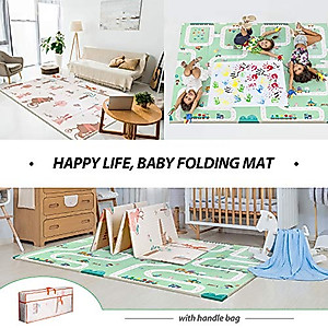 Play Mat, TopMade Folding Baby Playmat Reversible Kid Crawling Play Mat Waterproof Soft Foldable Mat Large Foam Floor Gym Activity Carpet NonToxic Portable Tummy Time Playroom Mat for Infant Toddler