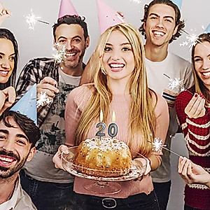 20th Birthday Candles Number 20 Cake Topper Happy Birthday Decoration for Women Men Girls Boys Party Wedding Anniversary Celebration (Black)