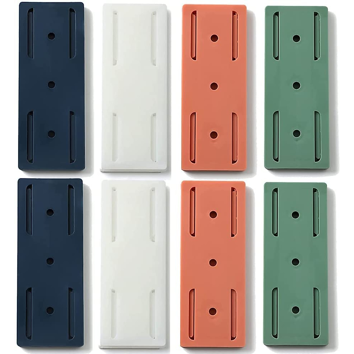 8 Pcs Self-Adhesive Desktop Socket Fixer, Adhesive Punch Free Socket Holder Cable Management Punch Free Surge Protector, Desktop Mountable Plug-in Socket Fixer Bracket Stand (8PCS)