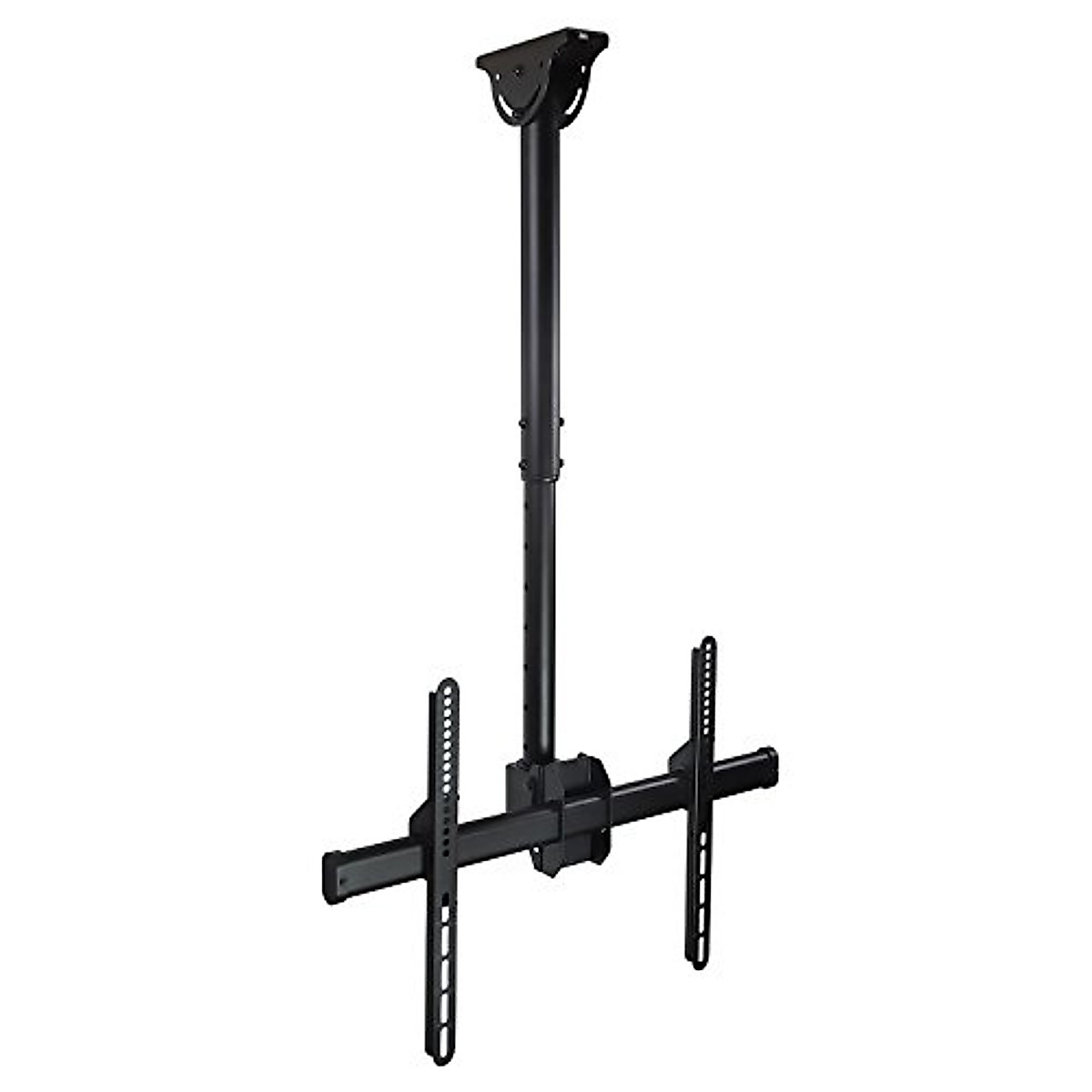 Mount-It! TV Ceiling Mount Bracket, Adjustable Height Full Motion 360 Deg Rotation Tilting Swiveling for Flat Panel LCD LED OLED Plasma TVs, Fits up to 75 Inch TVs, 110 Pound Capacity, Black (MI-509B)