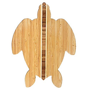 Totally Bamboo Sea Turtle Shaped Cutting Board and Charcuterie Serving Tray, Great for Wall Display