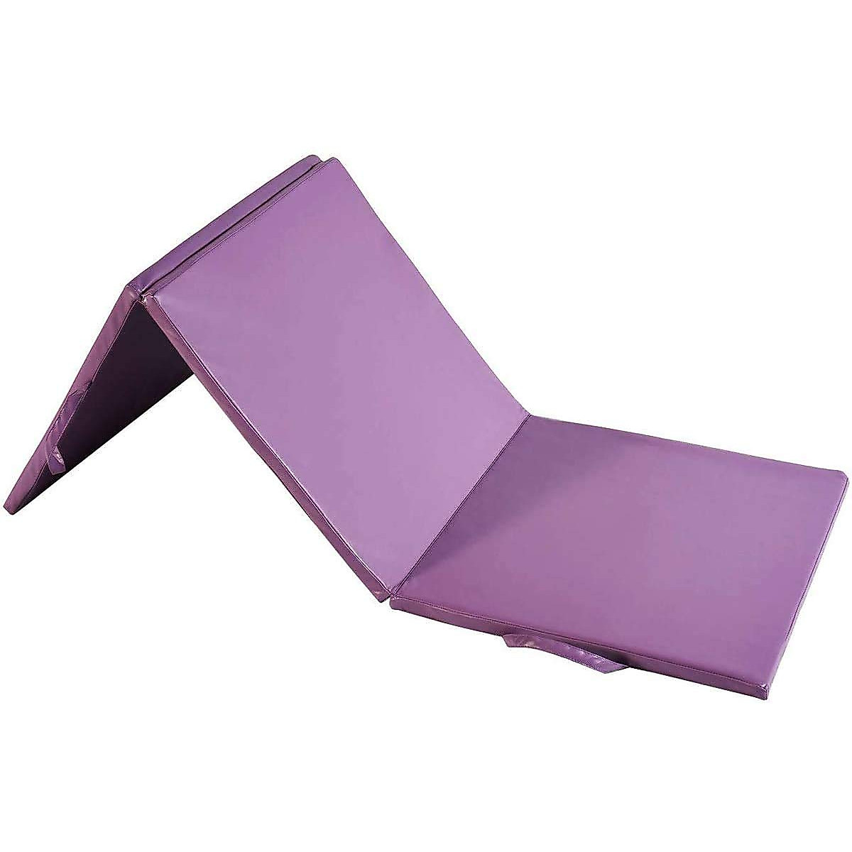 HI-MAT Thick Folding Exercise Mat With Carrying Handles for Exercise, Gymnastics and Home Gym Protective Flooring (purple)