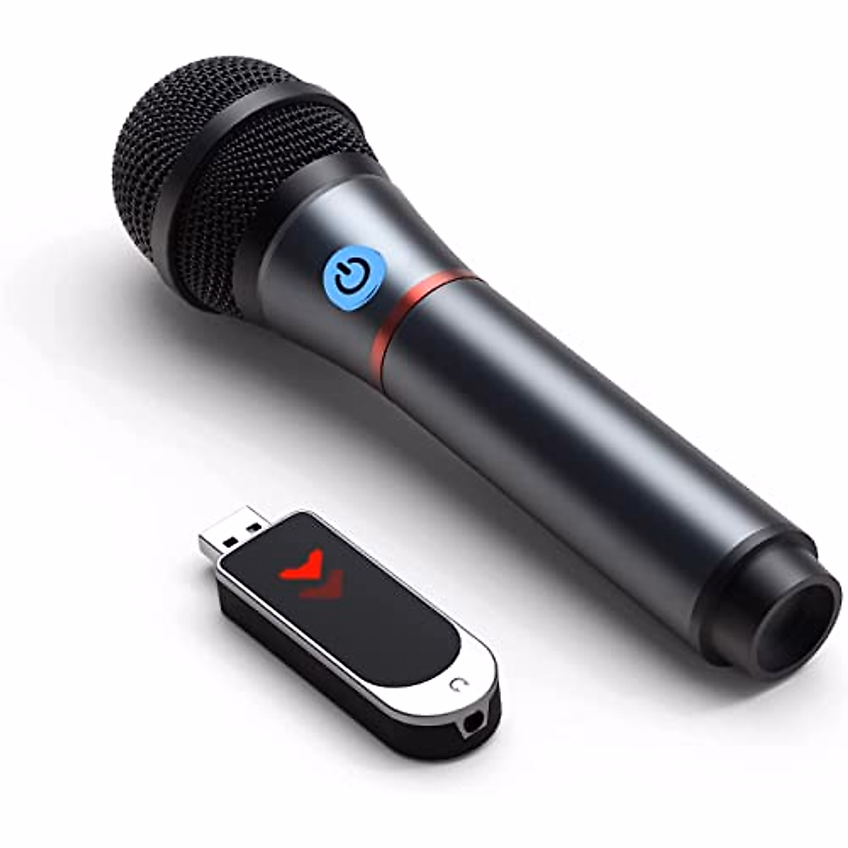 Lococo Wireless Microphone,UHF Metal Rechargeable Handheld Dynamic Mic with USB Receiver Mute Function for Karaoke Party,Computer,Mobile Phone,Amplifier,PA System,Singing Machine