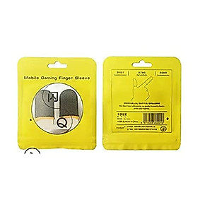 QQQ Silver Fiber Yellow Stripe Gaming Gloves For Sweaty Hands Finger Sleeves Mobile Game Controllers (Pack of 2) Anti-Sweat Breathable Thumb Sleeve League Legend, PUBG, Rules Survival, Free Size