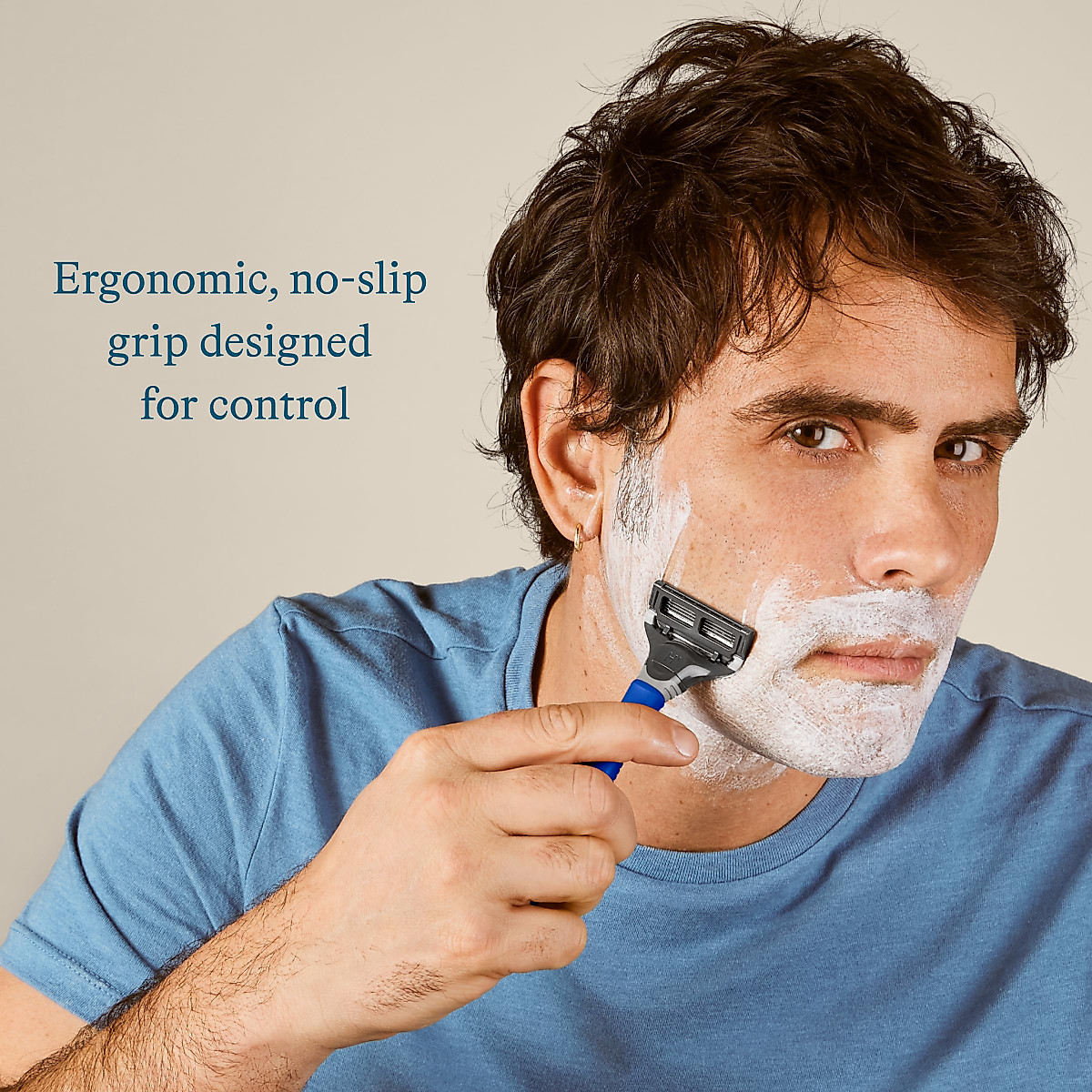 Harry's Razors for Men - Shaving Razors for Men includes a Mens Razor and 3 Razor Blade Refills (Ocean Blue)