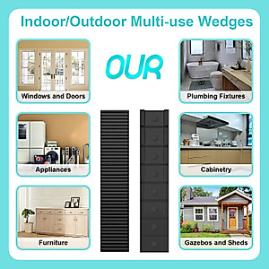 Composite Shims for Indoor/Outdoor Use(40 pcs), Heavy Duty Never Rot Plastic Wedge Shims for Leveling, DIY Furniture Levelers for Home Improvement, Table, Furniture, Doors, Windows, Sheds, Toilet