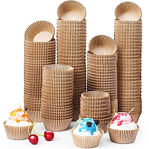 3000 Pieces Cupcake Liner Bulk Grease Proof Baking Cups Standard Natural Paper Muffin Liners Muffin Paper Cups Small Cupcake Wrappers Baking Cups for Candy Cooking Baby Showers Weddings Birthdays