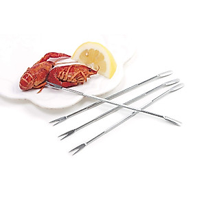 Norpro Stainless Steel Seafood Forks 6.75" | 4-Count per Pack | 1-Pack