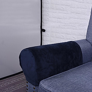 ZHOUZHOU Sofa Armrest Covers Stretch Velvet Anti-Slip Arm Covers Chair Slipcovers Furniture Arm Protector for Sofas Chairs Couch Recliner Set of 2,Navy