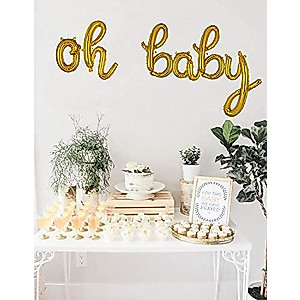 Oh Baby Foil Balloons Gold Letter Mylar Balloon Banner Birthdays Party Decorations Supplies Small 16 Inch Baby Shower