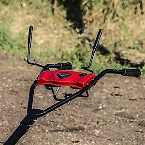 EARTHQUAKE 31285 Pioneer Dual Direction Rear Tine Tiller with Instant Reverse, Airless Wheels, 17" Width, 11" Tilling Depth, 99cc 4-Cycle Viper Engine, Black/Red