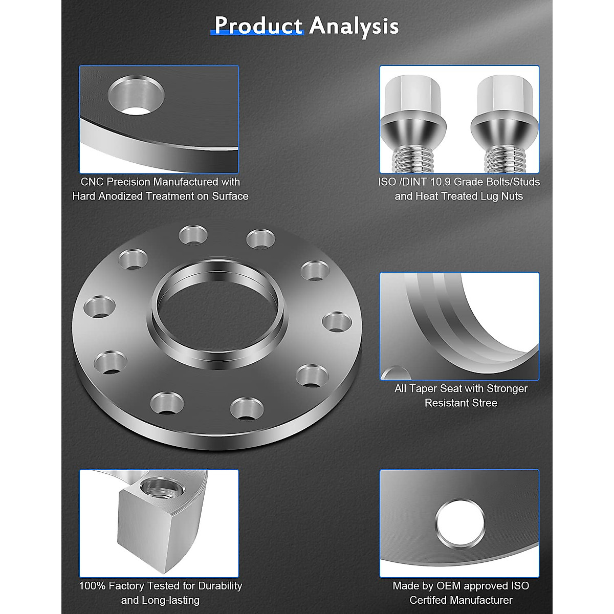 ECCPP 2PCS 5 Lug Wheel Spacers 15mm 5x130mm to 5x130mm for 2010-2016 for Cayenne for Boxster for Cayman for Panamera 1999-2015 for 911