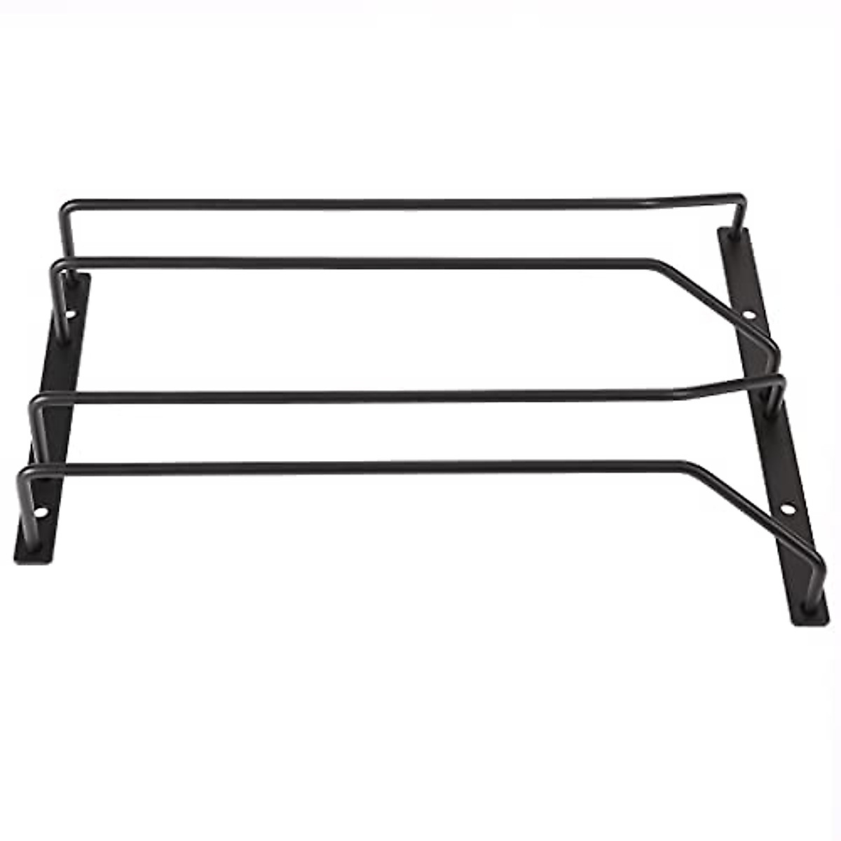 Dianoo 30.5cm Black Wine Glass Rack, Wine Glass Holder Under Shelf, Stemware Rack Under Cabinet, 2 Rows