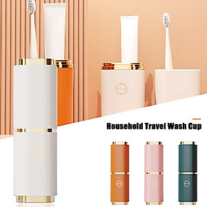 Crystalberry Travel Toothbrush Case Holder, Multifunctional Travel Cup Toothbrush Case and Carrier, Portable Travel Toothbrush Storage Box for Home Bathroom School Travel Business Trip Camping