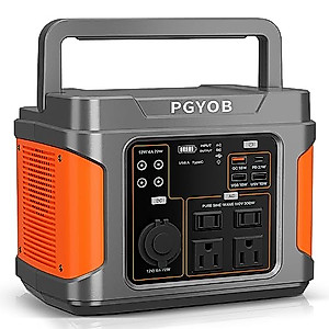 PGYOB 300W Portable Power Station, 296Wh Outdoor Solar Generator Backup Ternary Battery Pure Sine Wave Power Pack with AC/DC Outlet, PD USB-C Outlet for Home, Camping, RV, Blackout, CPAP
