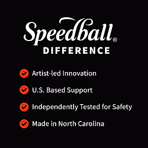 Speedball Fabric Block Printing Ink, 2.5 oz, Black, Non-Toxic Water-Miscible, No Heat Setting Required, Made in USA