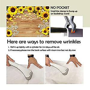 Sunflower Backdrop, Sunflower Birthday Party Decorations Photo Backdrops for Photography 7x5ft, Girls Baby Shower Butterfly Rustic Wood Back Drops Background for Photoshoot Banner Booth Props Picture