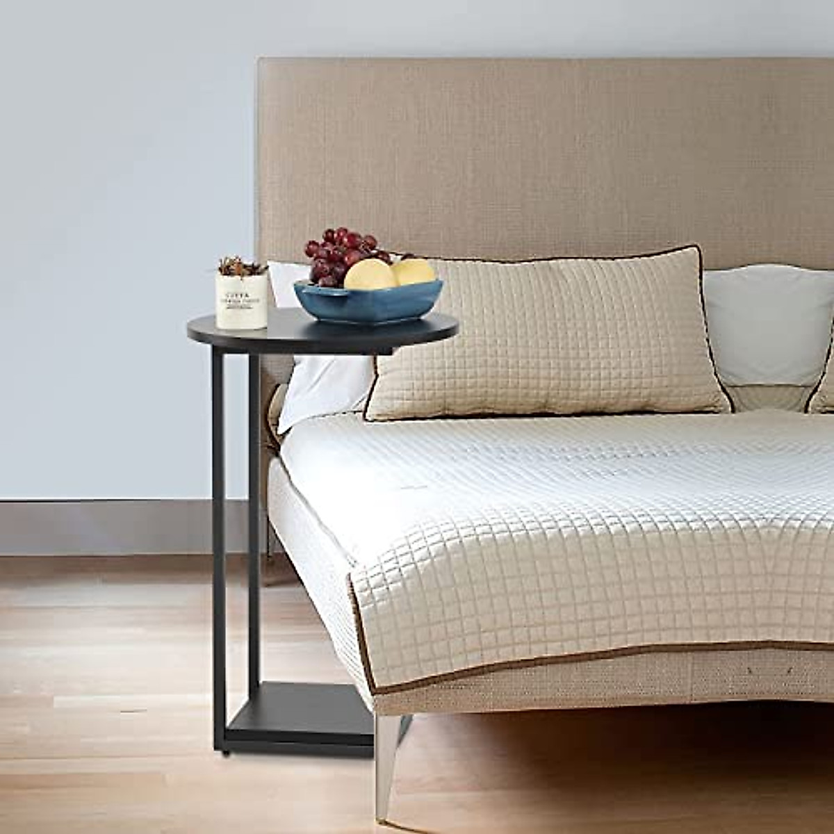 DCLRN Small End Table,c Table End Table for Sofa,Round Coffee Table is Suitable for Living Room and Bedroom.(Black)
