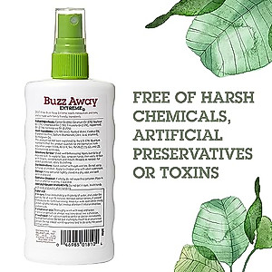 Quantum Health Buzz Away Extreme Insect Repellent DEET Free Cedarwood Lemongrass & Citronella Oil Outdoor Mosquito & Tick Bug Spray Powerful Plants Repel Bugs Off Your Skin, Safe for Kids - 8 Ounce