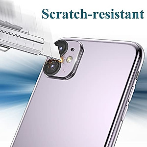 [3 Pack] Compatible for iPhone 11 & iPhone 12 Mini Camera Lens Protector, Ultra HD Clear Tempered Glass Camera Protector, Scratch-Resistant, Case Friendly, Easy Installation, with Night Circle (Transparent)