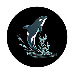 Sea Waves Killer Whale Ocean Animal Lover Aquarist Gift Orca PopSockets PopGrip: Swappable Grip for Phones & Tablets